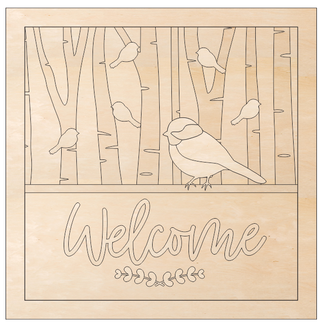 Chickadee Welcome - Framed Sign Kit – Willow Hill Designs