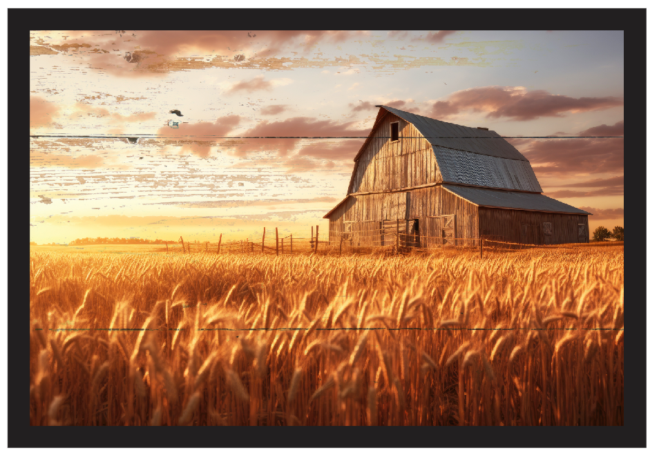 Rustic Barn Scene Sunset – Willow Hill Designs