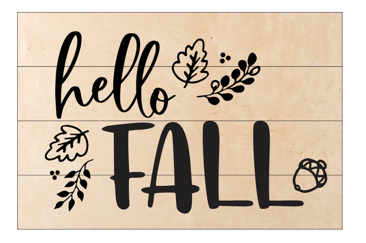 Hello Fall with Accents (Pallet Rectangle) – Willow Hill Designs