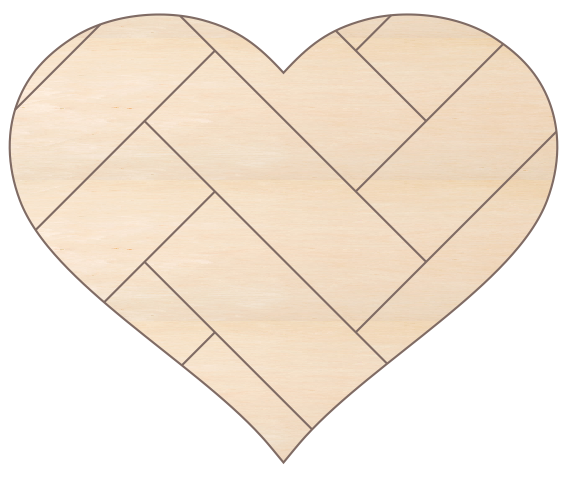 Heart 1 with Herringbone Pattern (22x18") – Willow Hill Designs